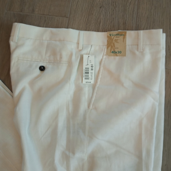 Caribbean | Pants | Caribbean Mens Flat Front Linen Blend Pants Slacks ...